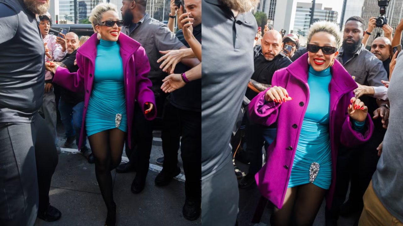 Doja Cat no Brasil! Cantora aposta em look vibrante para evento da MAC ...